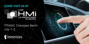 Car HMI Europe - Immersion - Haptic Technology